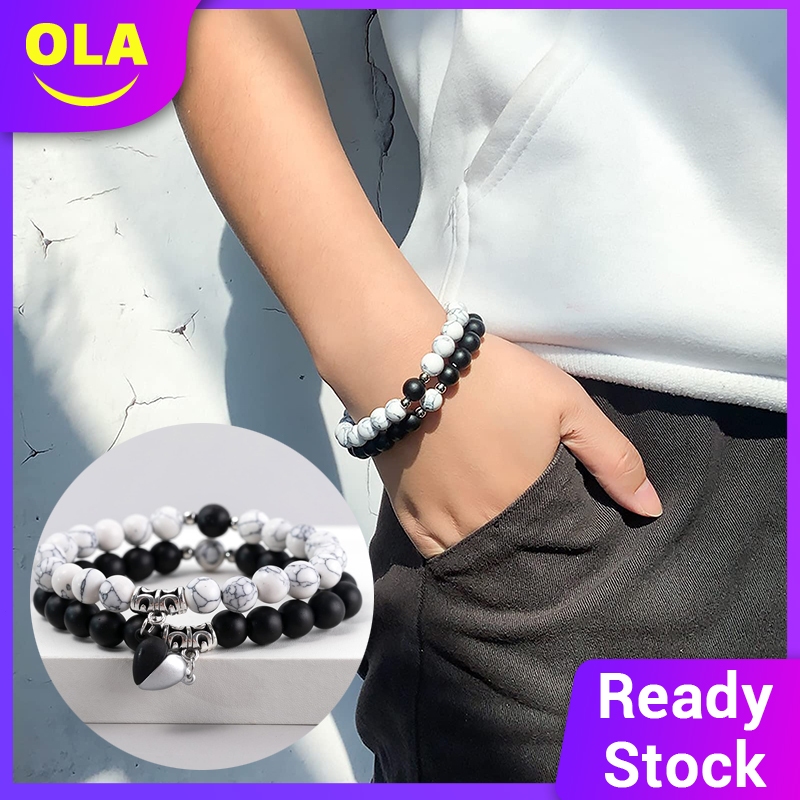 Couples Bead Bracelets Magnetic Matching Attraction Distance ...