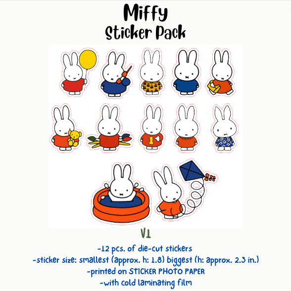 Miffy Sticker Pack Cute Japanese Character Deco Journal Diary Decoration | Shopee Philippines