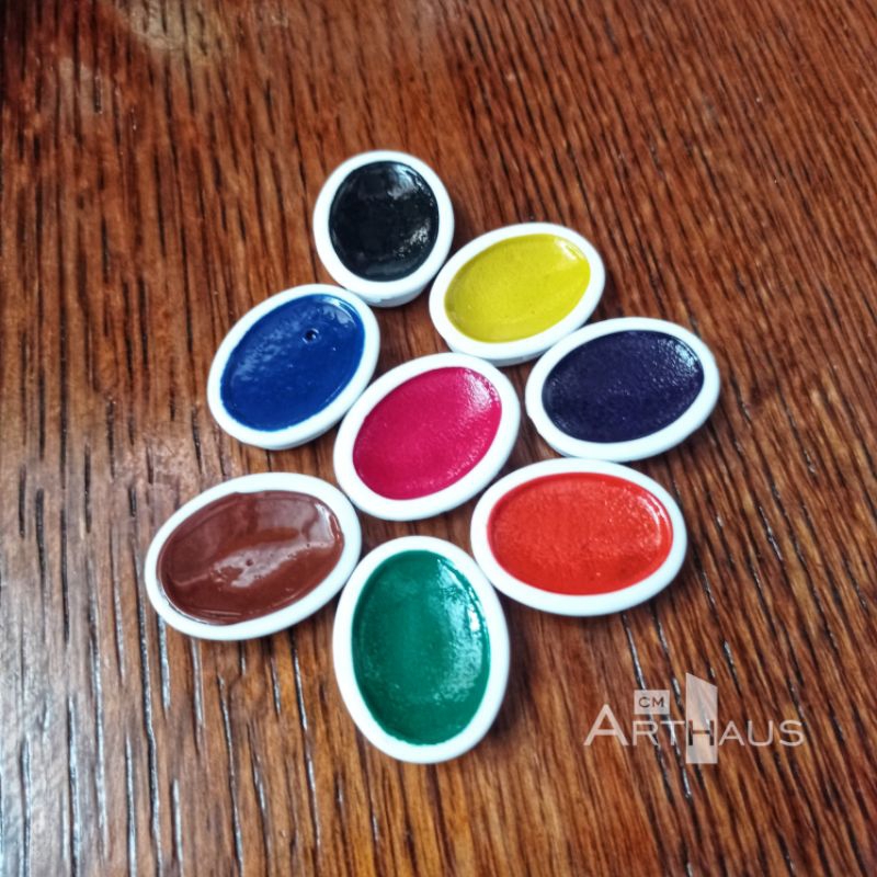 Prang Oval Watercolor Refill only | Red Orange Yellow Green Blue Blue ...