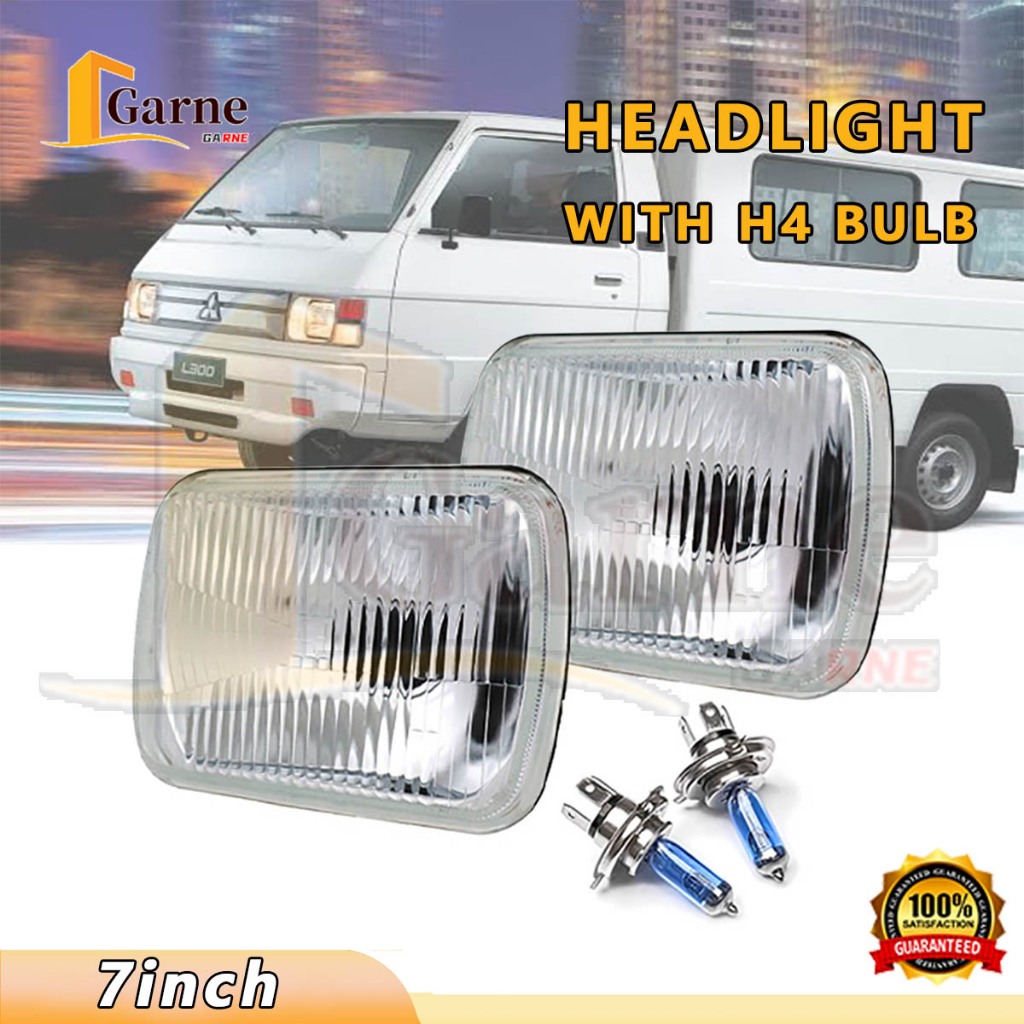 1Pair 6052 7 inch Headlights For Jeepney L200 L300 Head Lights With H4 ...