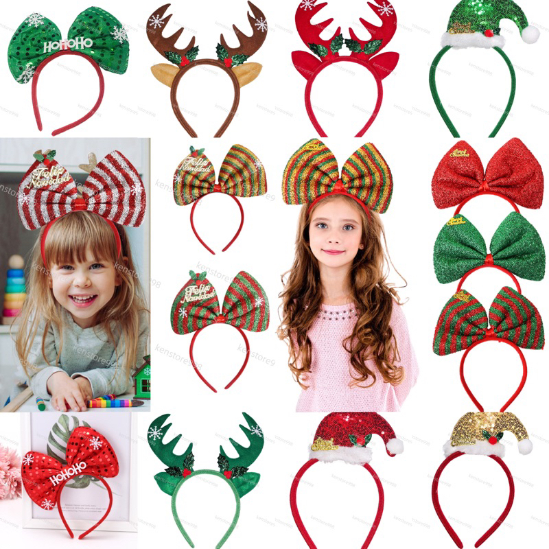 1PCS/Christmas Headband Reindeers Headband and santa headband | Shopee ...