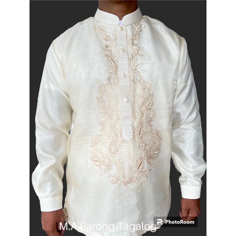 Barong Tagalog pinya Chinese collar with lining | Shopee Philippines