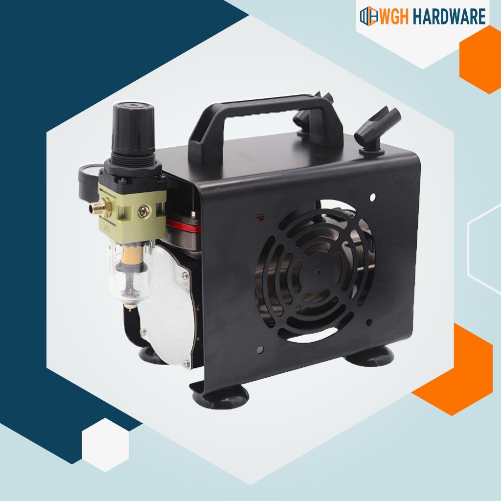 WGH Airbrush Compressor TC-803S Compact Quiet Oil-Free Adjustable ...