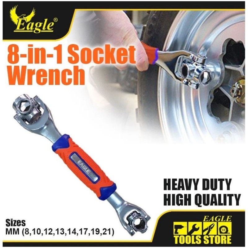 EAGLE 8 IN 1 SOCKET WRENCH SET TOOLS PANGTANGGAL NG NUTS SA SASAKYAN ...