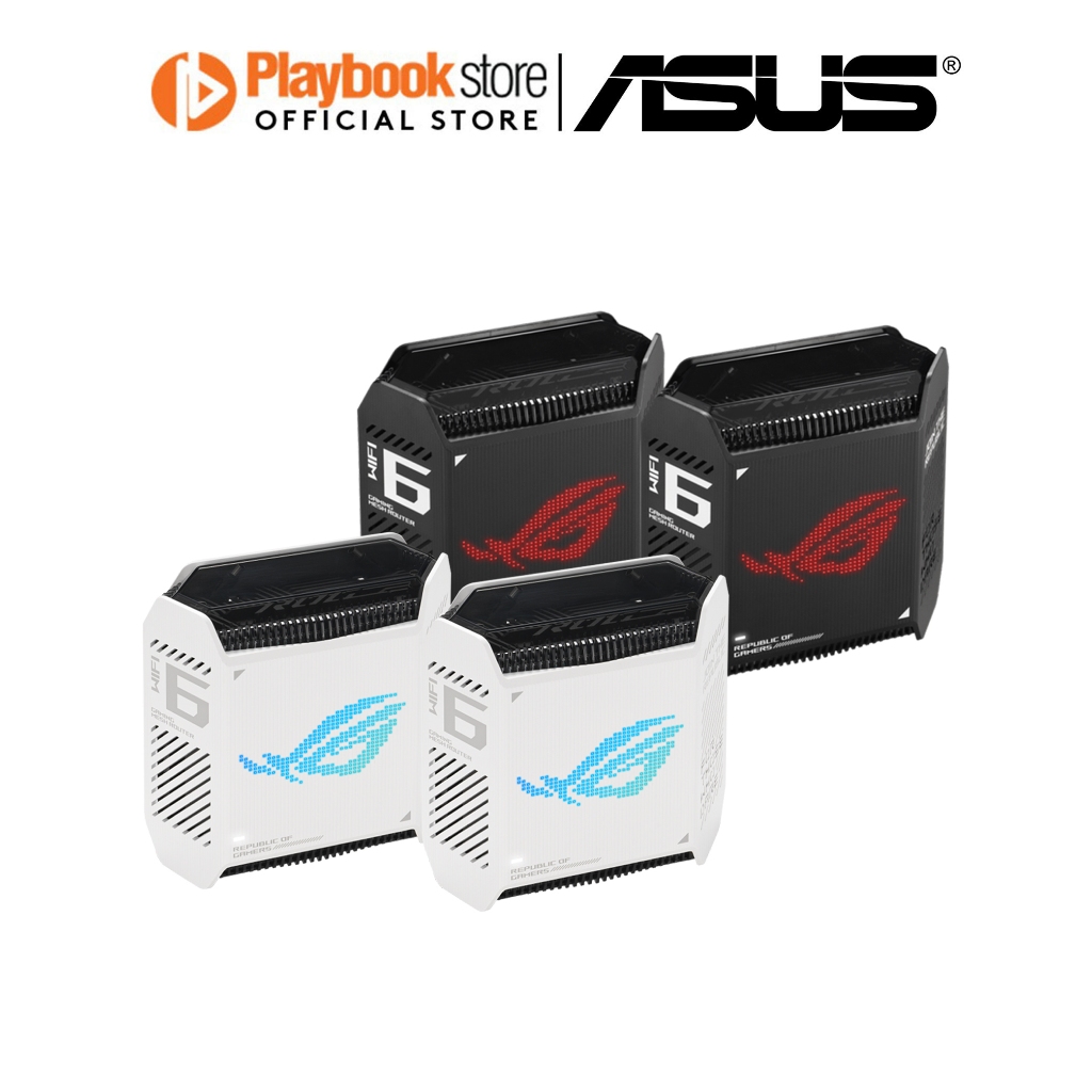 Asus ROG Rapture GT6 2-Pack Tri Band Aura RGB WiFi 6 Mesh WiFi System ...