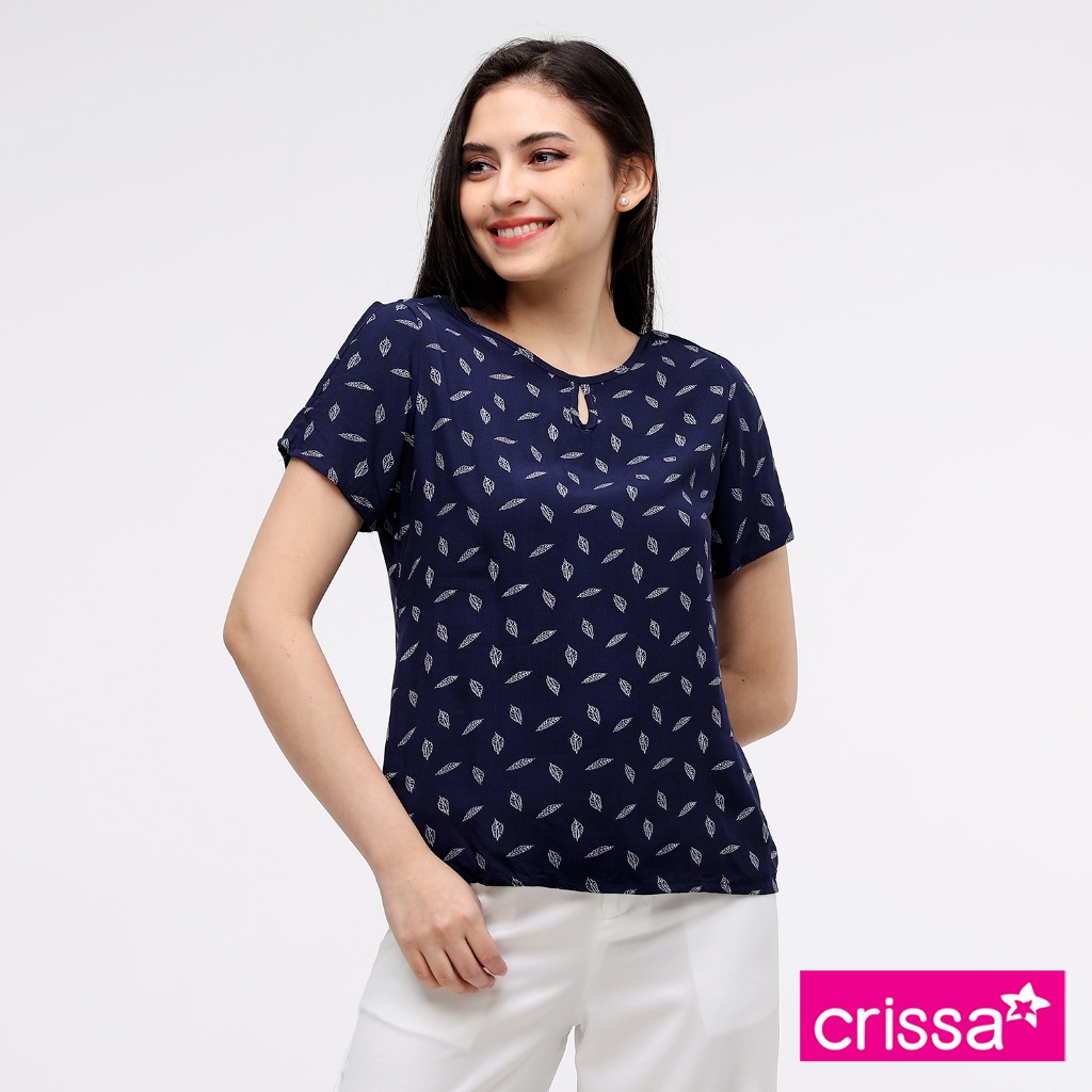 Crissa Woven Printed Rayon Short Sleeves Blouse CSLT18-0056 | Shopee ...