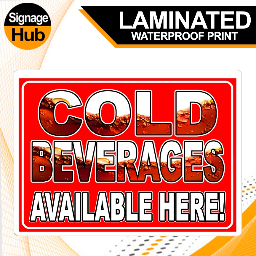 COLD BEVERAGES | Laminated or Tarpaulin Signage | A4 ( 8" X 11" inches ...