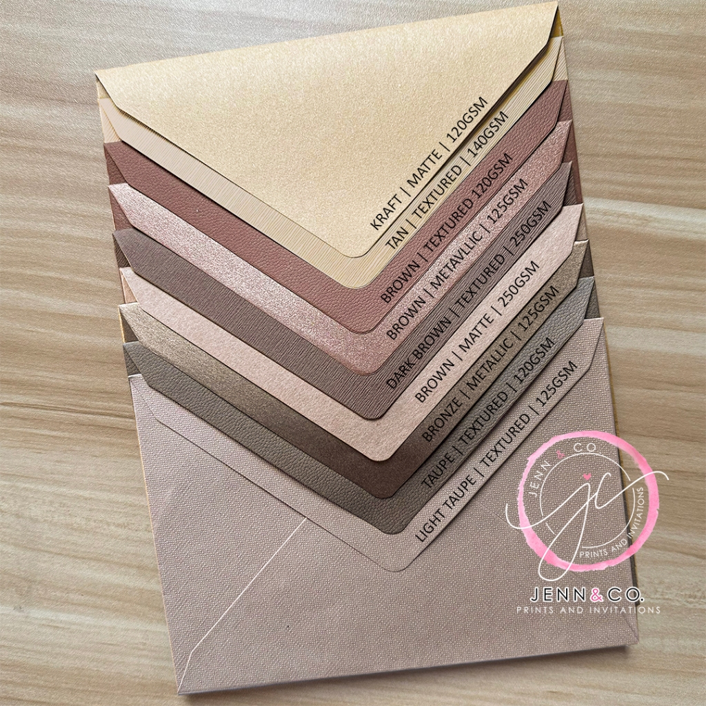WEDDING ENVELOPE INVITATION Kraft, Gold, Yellow, Mustard, Brown, Coffee ...