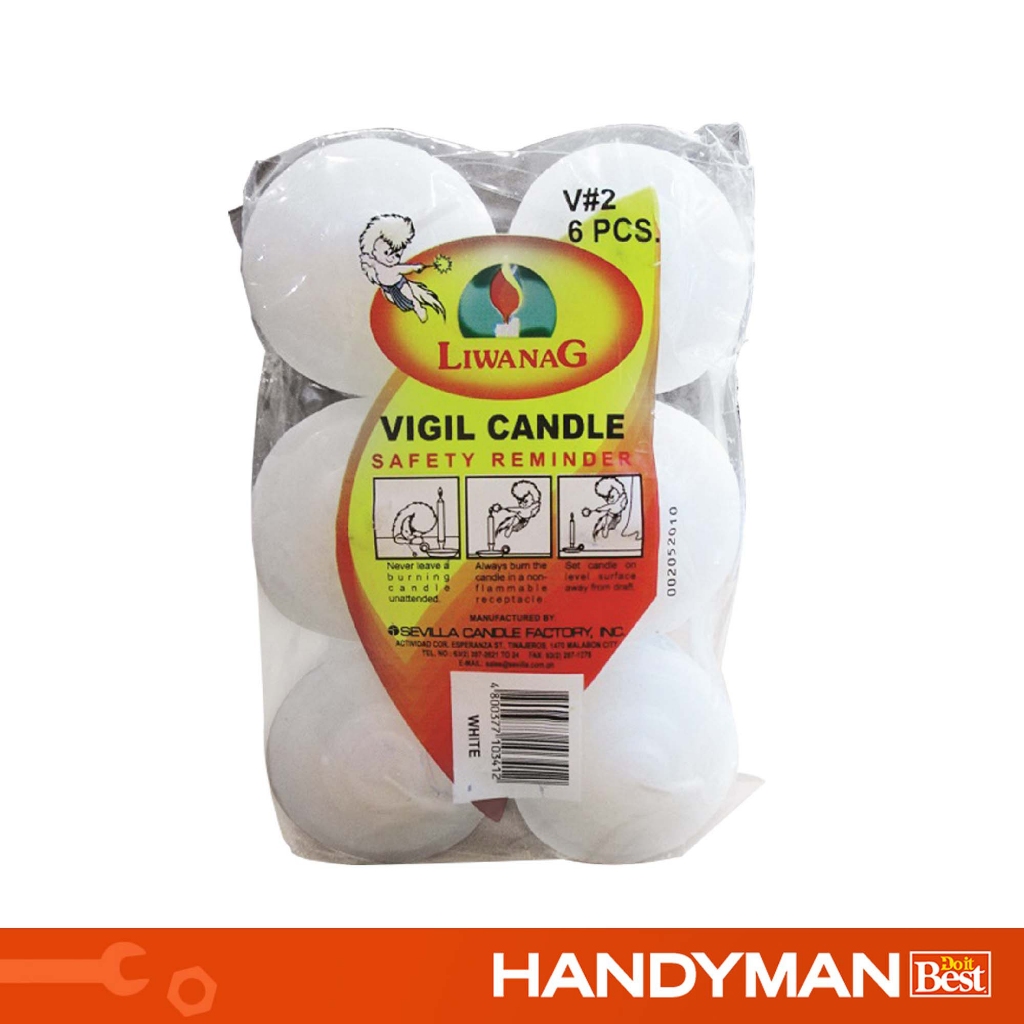 Liwanag Vigil Candle #2 White, 6pcs | Shopee Philippines