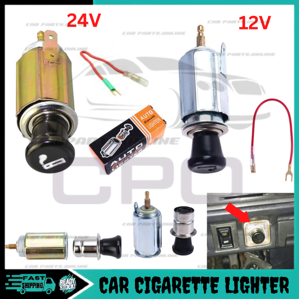 CPO 12V/24V DC Cigarette Lighter Socket Power Plug Outlet Parts for ...