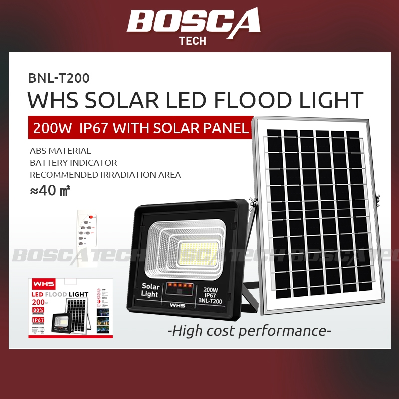 WHS Solar LED Flood Light IP67 BNL-T200 solar flood light with remote ...