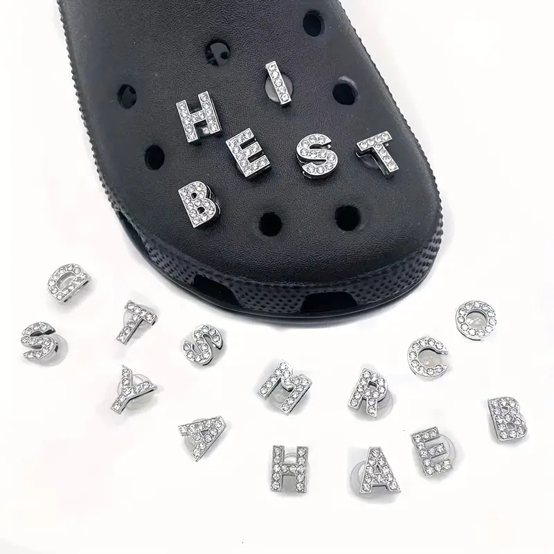 rhinestones Letters crocs shoes accessories Crystal Jibbitz Charms Pins ...