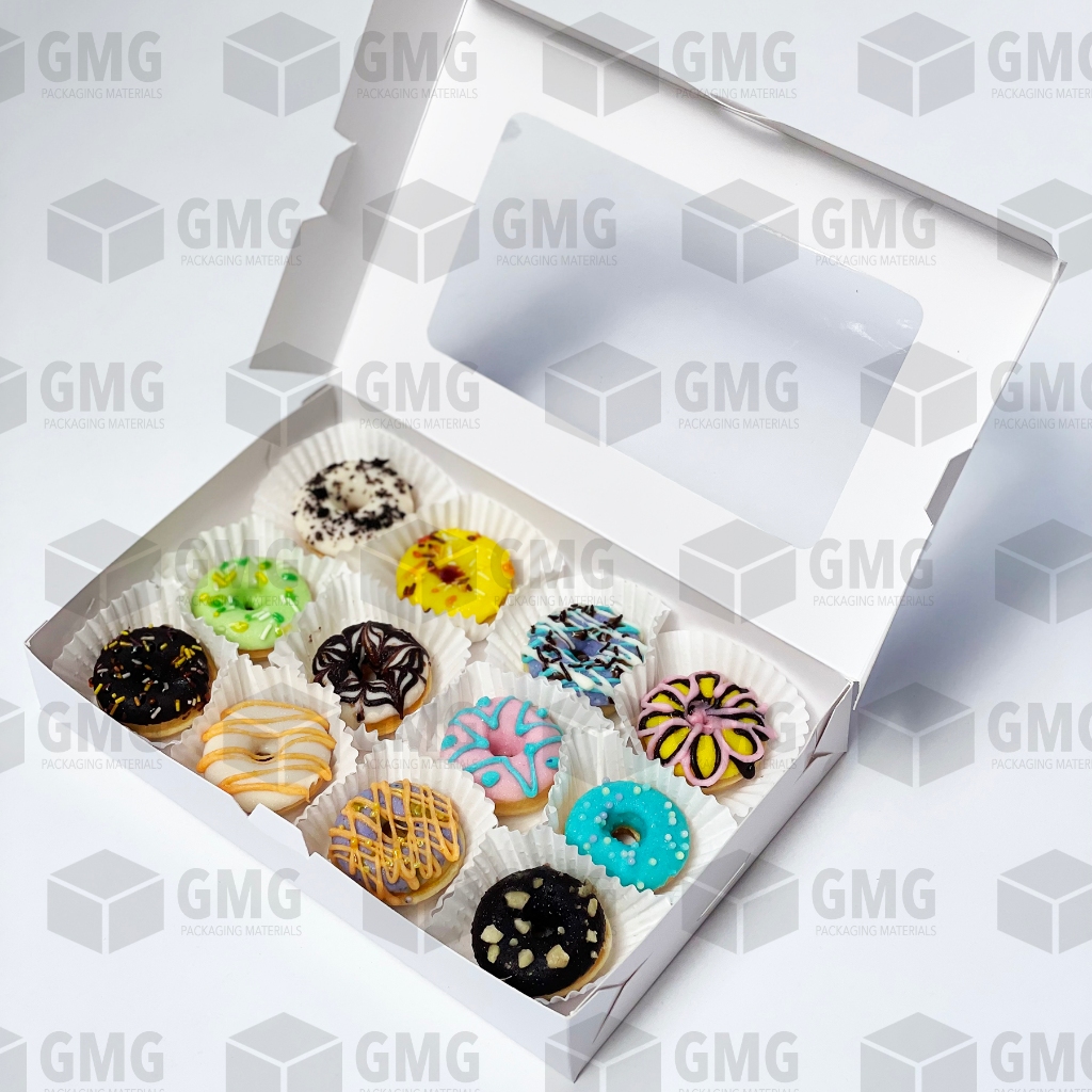 Brownies Box/Pastry Box/Mini Donut Box w/ Window 6 x 9 x 1.5 inches ...