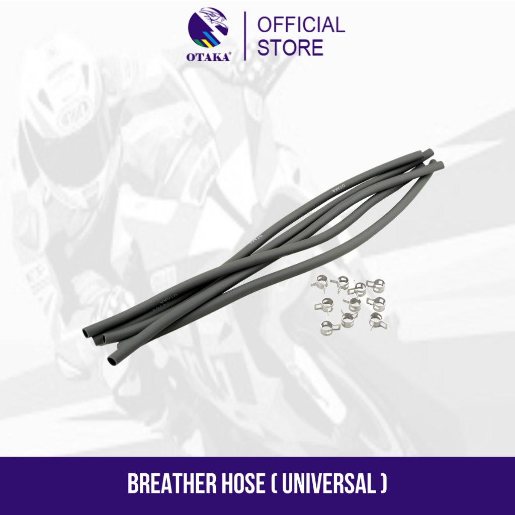 (OTAKA) BREATHER HOSE (GRAY) UNIVERSAL for Motorcycle (diameter: 8x12 ...