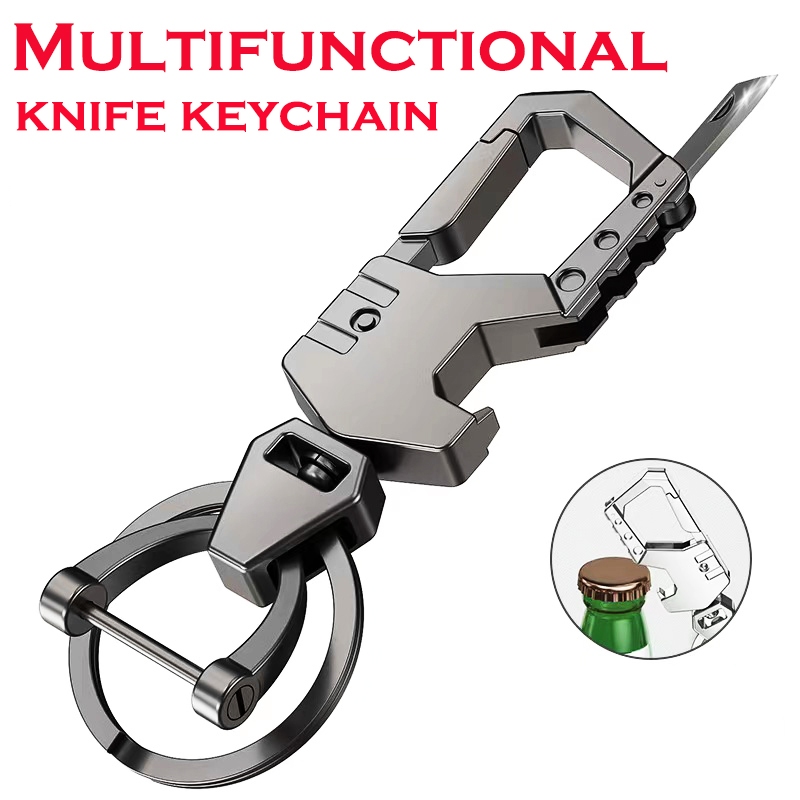 Men's Multifunctional Aluminum Alloy Keychain Car keychain 360 Degree ...