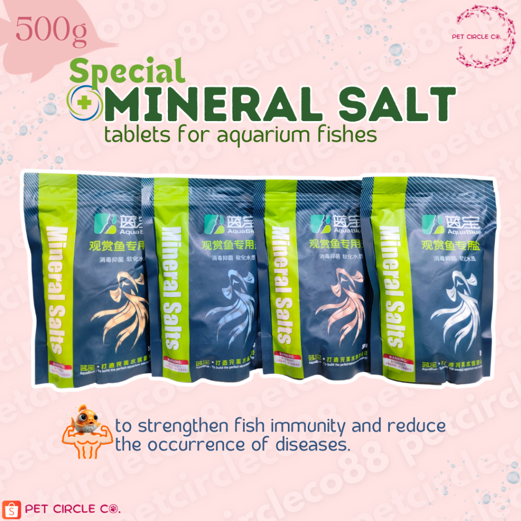 Fish Aquarium Pond Mineral Salt Tablet 500g Prevent Fish Diseases Anti ...