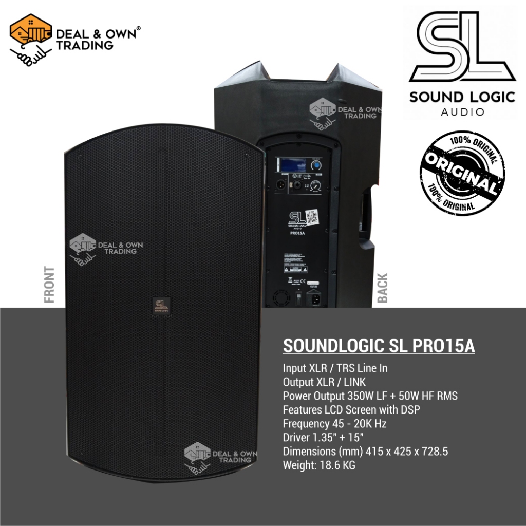 Original Sound logic SL PRO15A 15inch Powered Speaker with DSP | Shopee ...