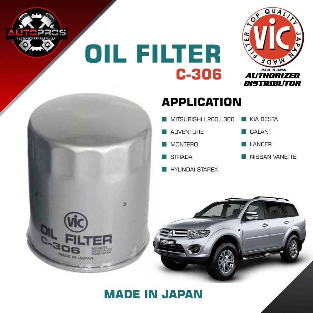 VIC C-306 OIL FILTER for Mitsubishi Montero 4D56, Mitsubishi Pajero ...