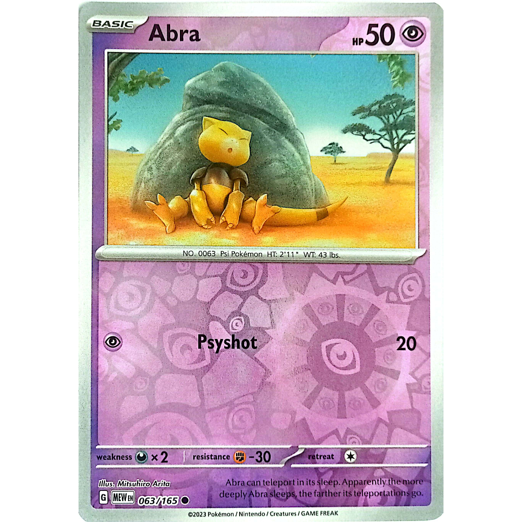 Pokemon TCG Abra 063/165 Scarlet & Violet - 151 Mew 3.5 Common | Shopee ...