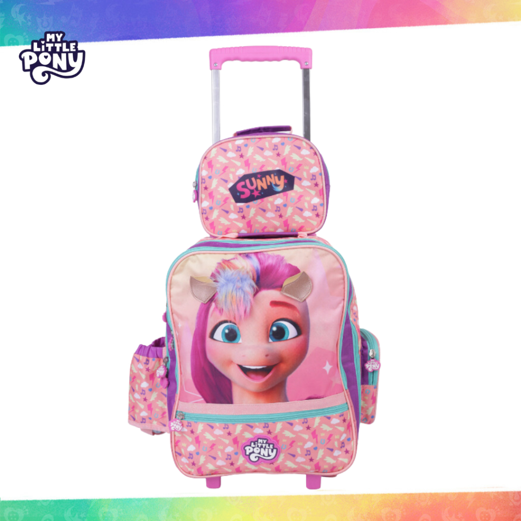 (LIFESTYLE) MY LITTLE PONY SUNNY 16 INCH SCHOOL STROLLER/TROLLEY FOR ...