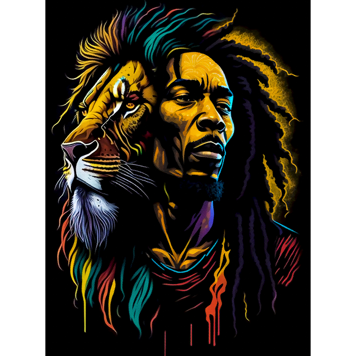 IRON ON - BOB MARLEY Designs vol.2 A3 Size Patches for Black Fabric ...