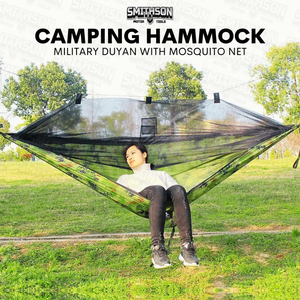 Hammock with Mosquito Net 7ft Makapal Military Duyan with 2 Flat Ropes ...