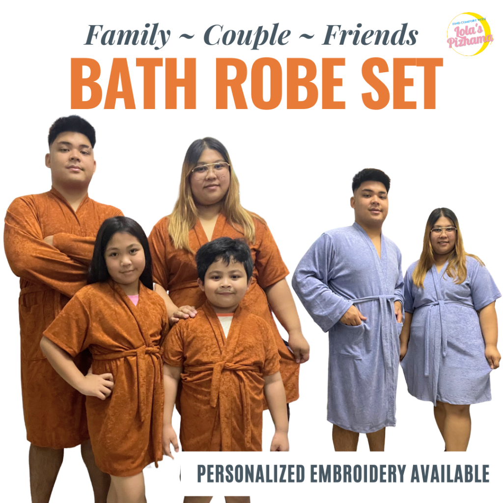Bathrobe Family Set Couple Set Friends Set Pair Towelette Robe | Shopee ...