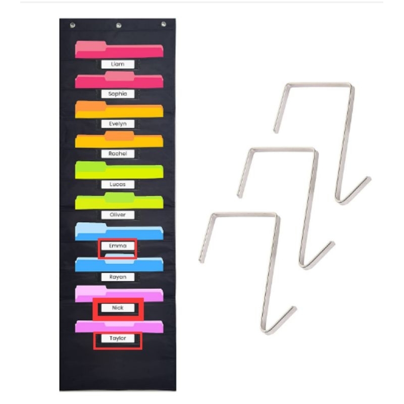 10 Pockets File/Folder/Magazine Hanging Organizer Pocket Chart | Shopee ...