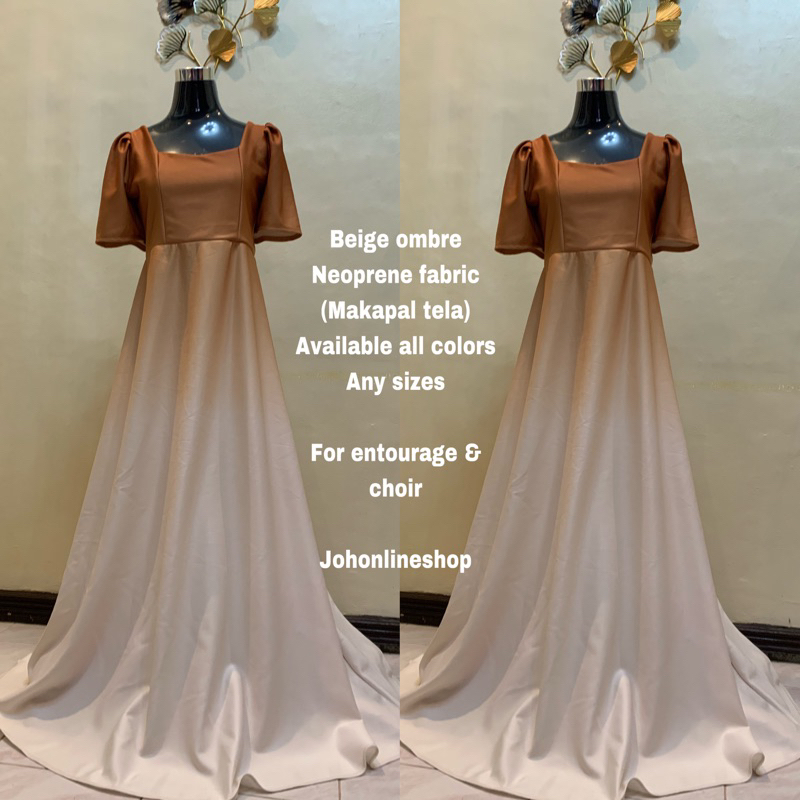 modern filipiniana puff up gown brown ombre for entourage | Shopee ...