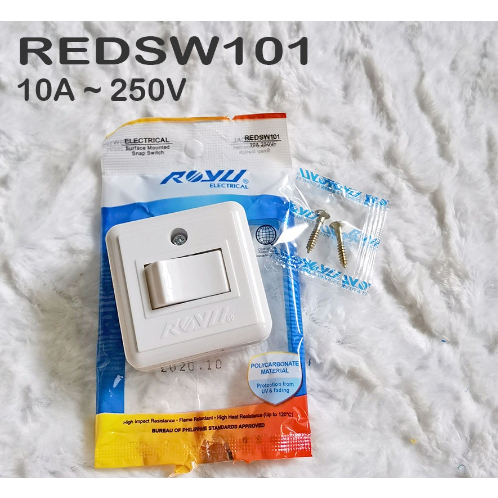 ROYU Surface Mounted Snap Switch REDSW101 On Off Single Small Square ...