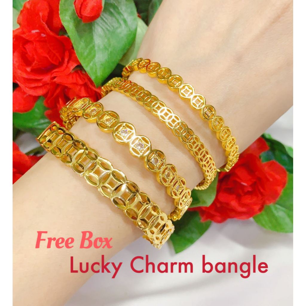 lucky sharm money catcher bangel free box fashion jewelry bangkok gold ...
