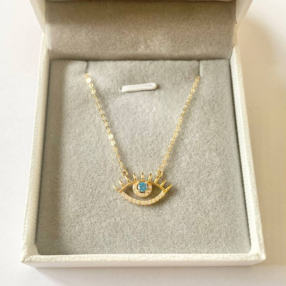 Pawnable 18K Saudi Gold Evil Eye Tauco Chain Necklace | Shopee Philippines