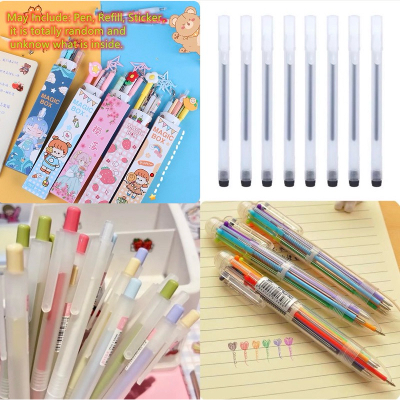 Muji style ballpen Gel Pen Black Ball Pen office school supply macaron ...