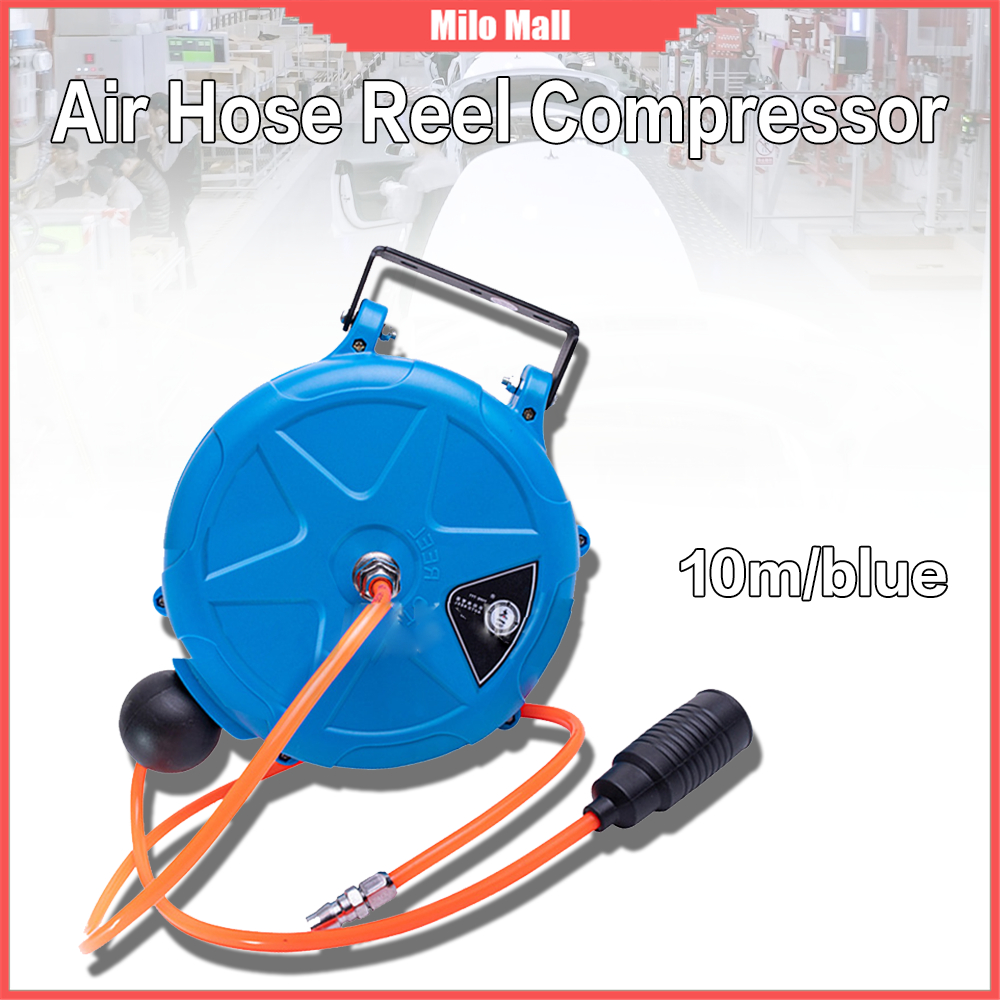 10M Mini PU Retractable Wall Mount Auto Rewind Air Hose Reel Automotive ...
