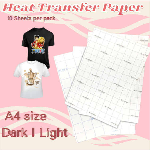 Transfer Paper A4 size (Dark and Light) (10pcs per pack) Jet Pro SS ...