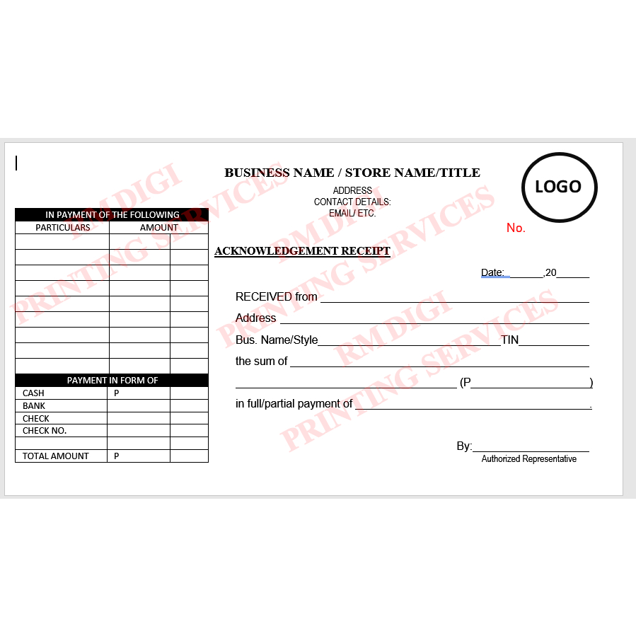 customized receipt 4x7 inches receipt with duplicate | Shopee Philippines