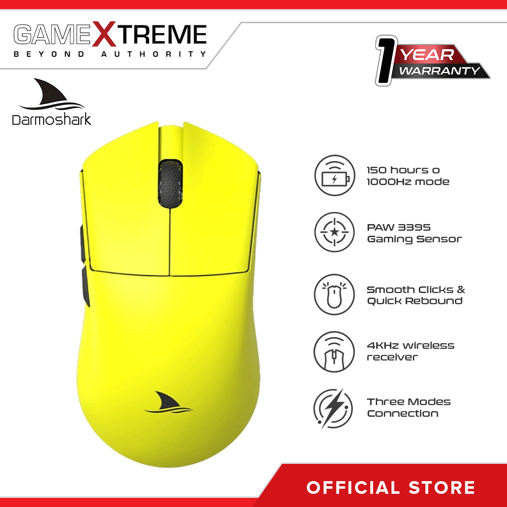 Darmoshark M3-4K Wireless Gaming Mouse Cyber Yellow | Shopee Philippines