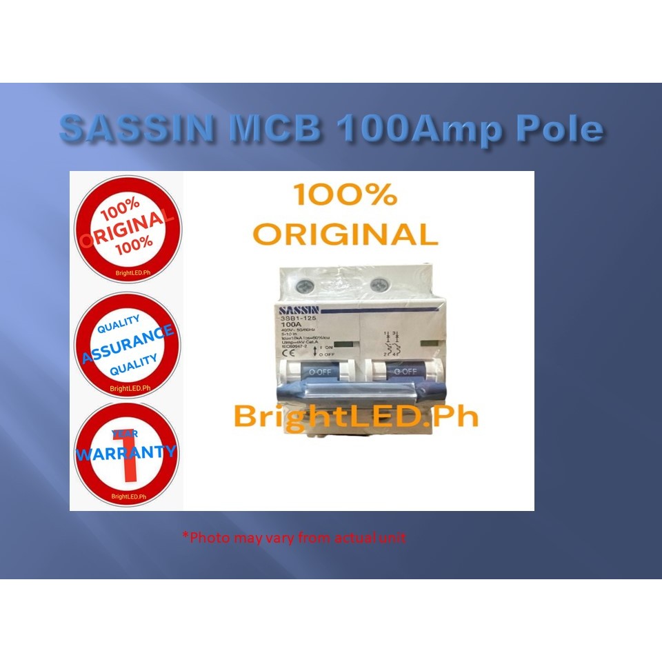 SASSIN 100 AMPERE 2 POLE MINIATURE CIRCUIT BREAKER, 10 KAIC RATING ...