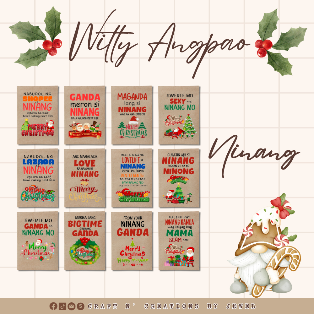 WITTY ANG PAO/ MONEY HOLDER ( NINANG ) 10PCS PER PACK | Shopee Philippines