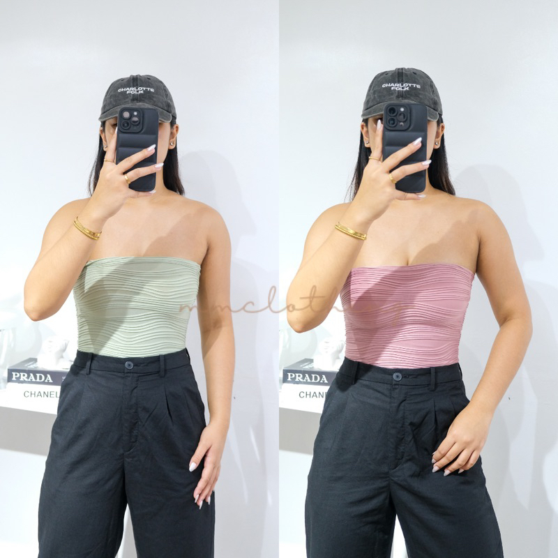 MMCLOTHING Full length Wave Tube Top | Shopee Philippines