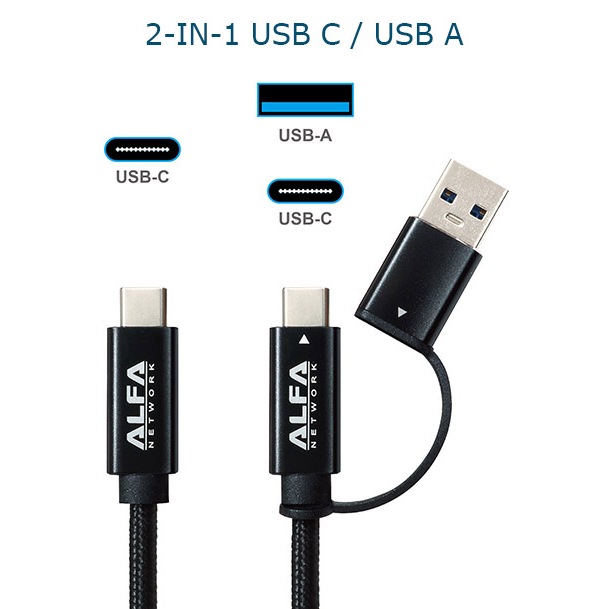 Alfa USB Type-C cable 60W Power Delivery and SuperSpeed USB 5Gbps ...
