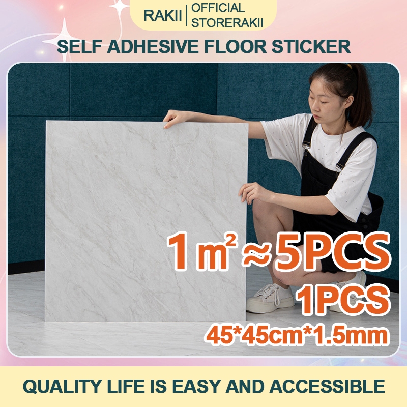 3D Vinyl Tile Flooring Self Adhesive 45*45cm Floor Sticker Wall Decor Self Adhesive Waterproof ...