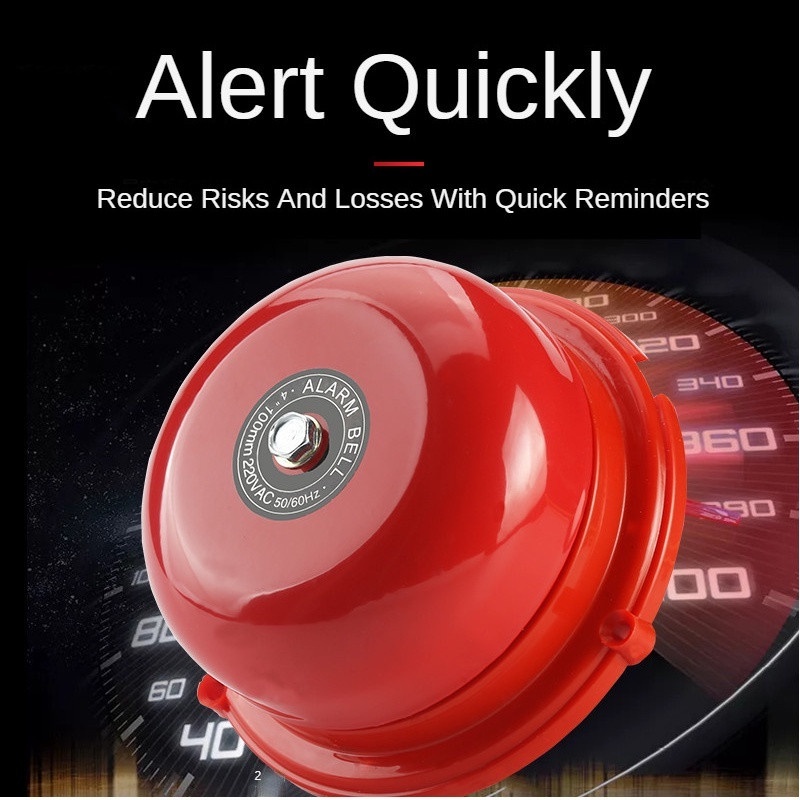 6" 220v Fire Alarm Bell 6-inch with Break The Glass Switch Manual Call ...