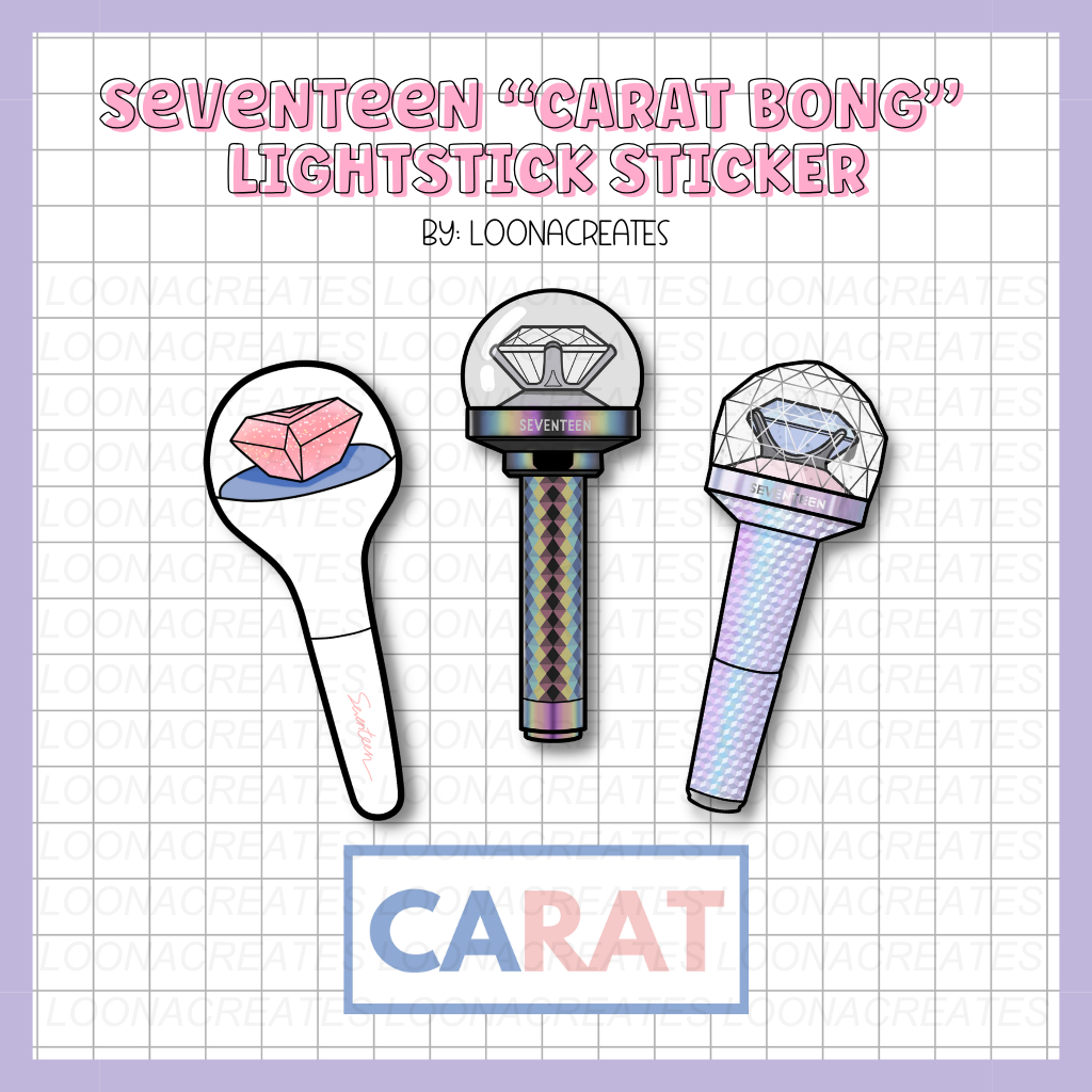 Seventeen “Carat Bong” Lightstick Waterproof Sticker | Loona Creates ...