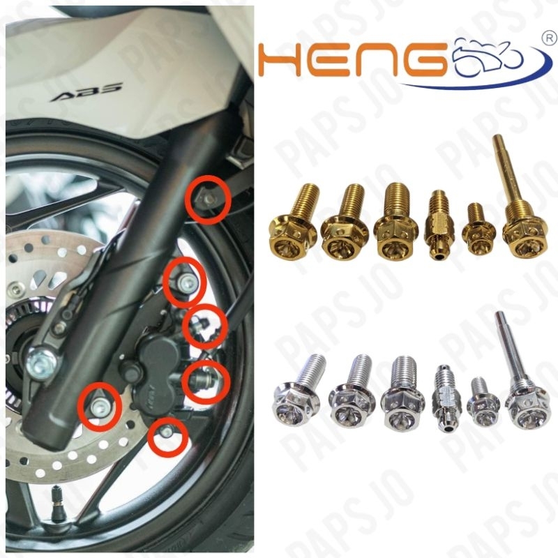 HENG CALIPER BOLTS SET ABS PCX160, ADV160 6PCS | Shopee Philippines