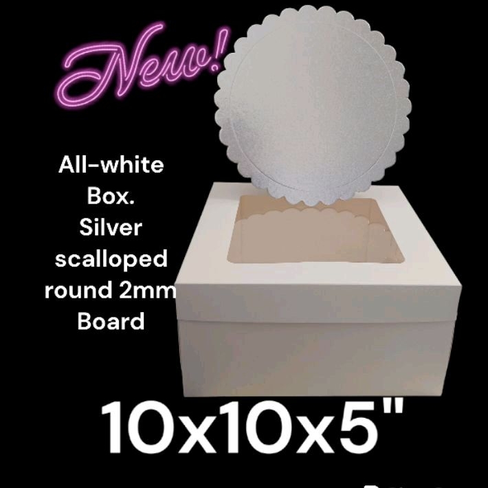 10x10x5" Cake Box with Board 5sets | Shopee Philippines