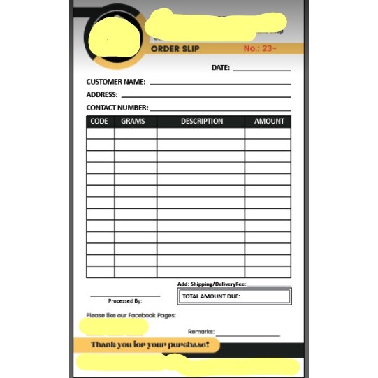 CUSTOMIZED CARBONLESS ACKNOWLEDGEMENT/ORDER SLIP/ DELIVERY RECEIPT 1/4 ...