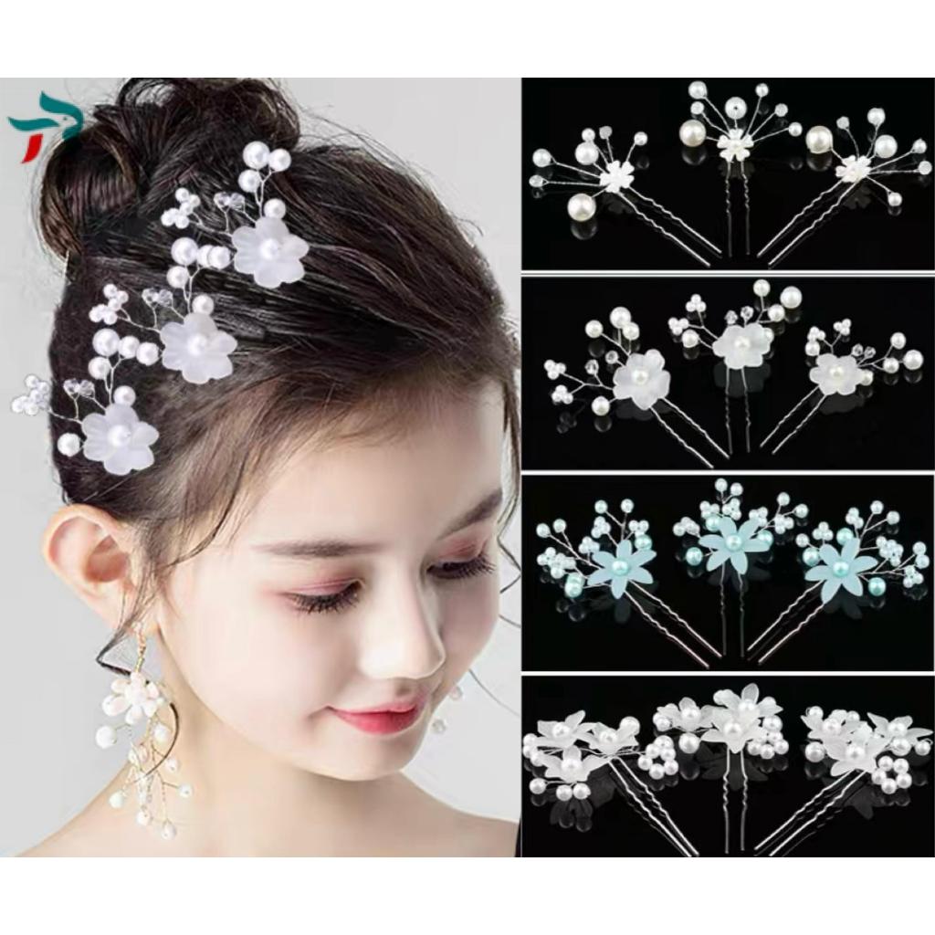 Pearl Bride Flower Small Hairpin Wedding Accessories Women's Headwear B ...