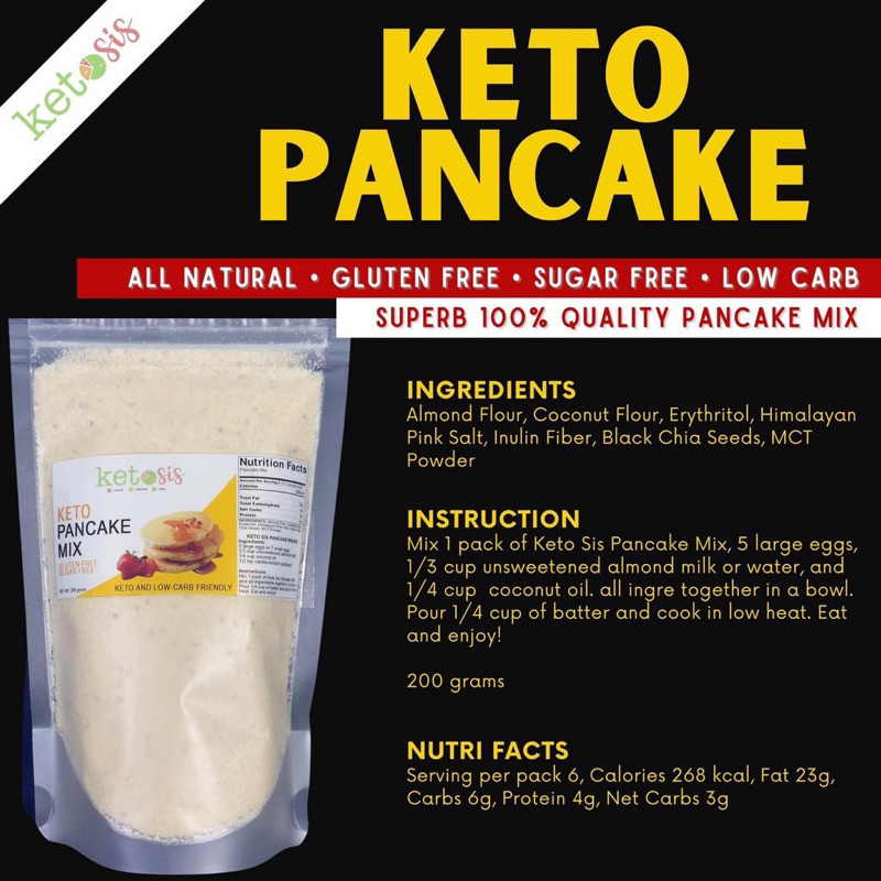 Keto Sis Pancake Mix 200g | Shopee Philippines