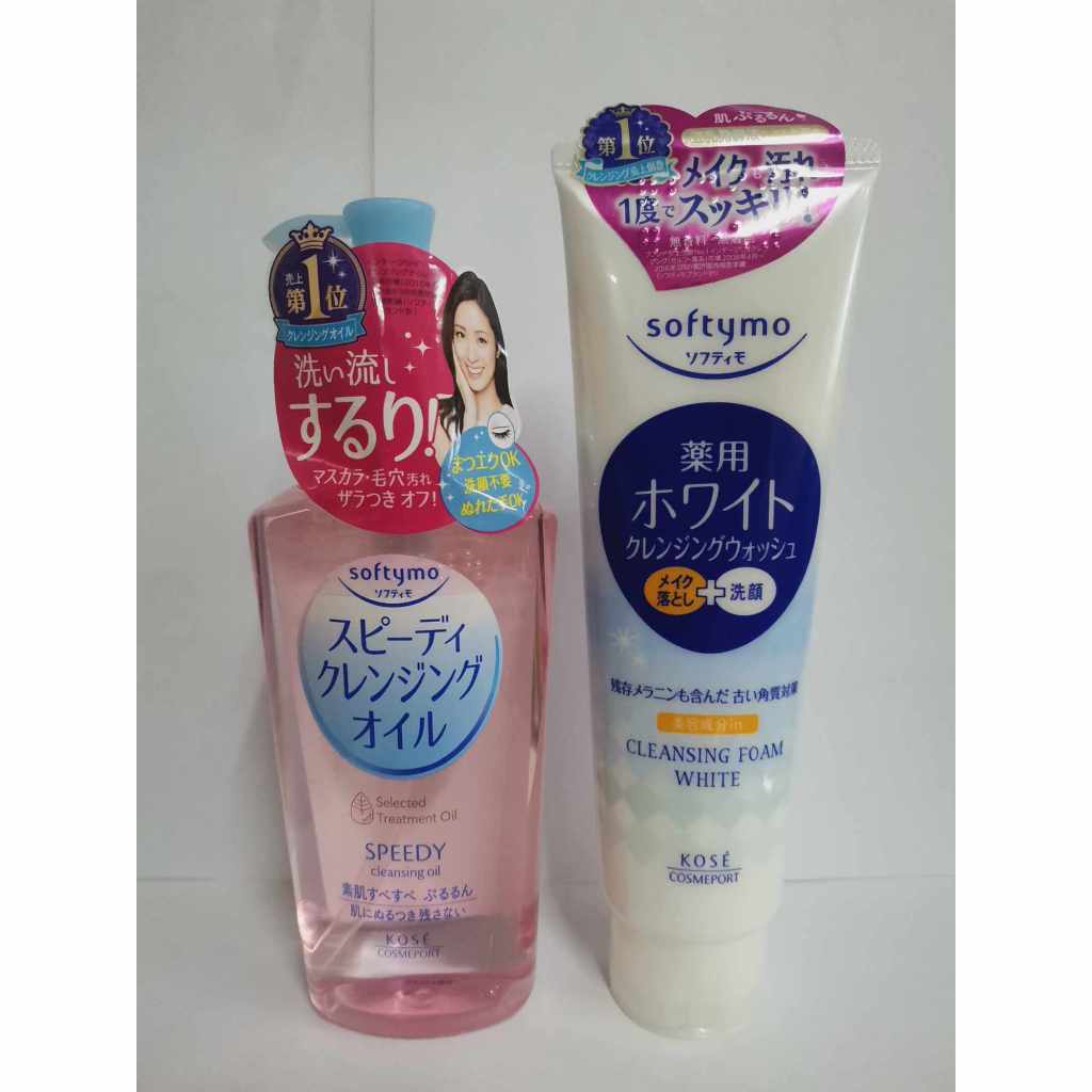 KOSE SOFTYMO 230ml Speedy Cleansing Oil & 190g CLEANSING FOAM WHITE AUTHENTIC FROM JAPAN ...